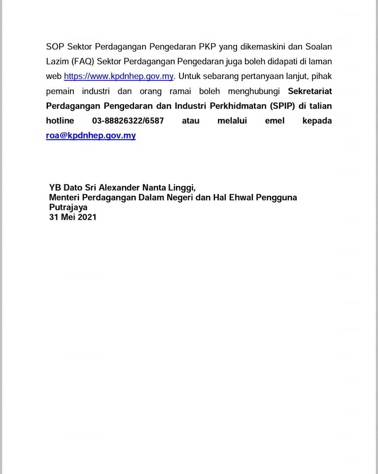 Permohonan Kebenaran Operasi Premis KPDNHEP Semasa PKP 3.0