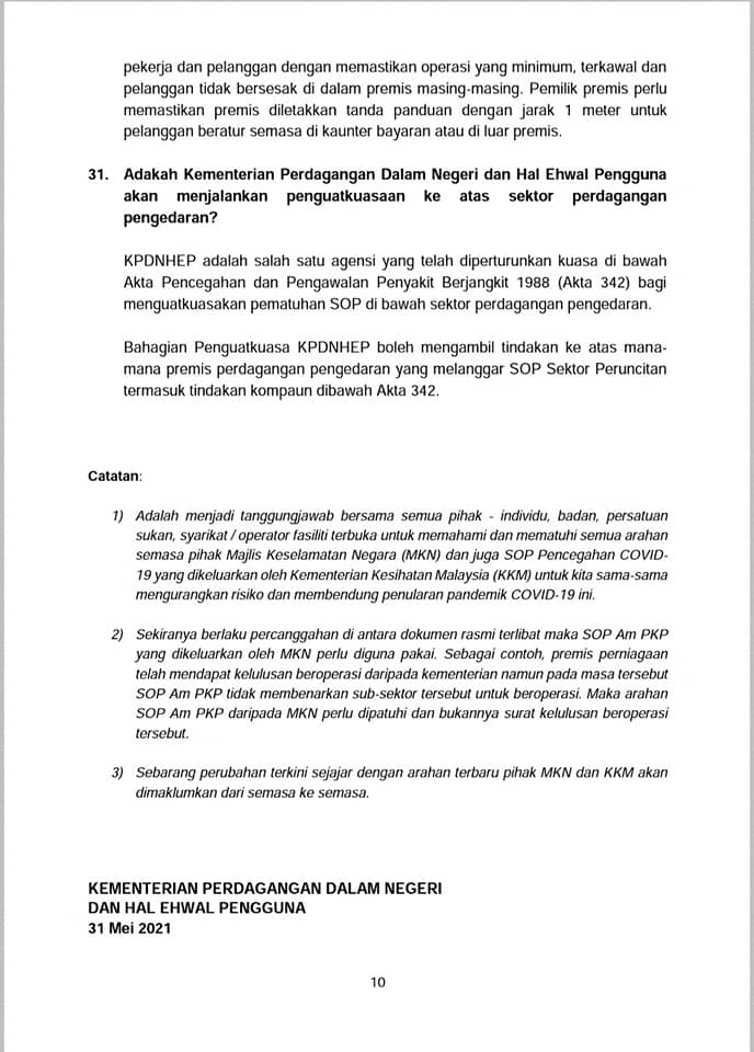 Permohonan Kebenaran Operasi Premis KPDNHEP Semasa PKP 3.0